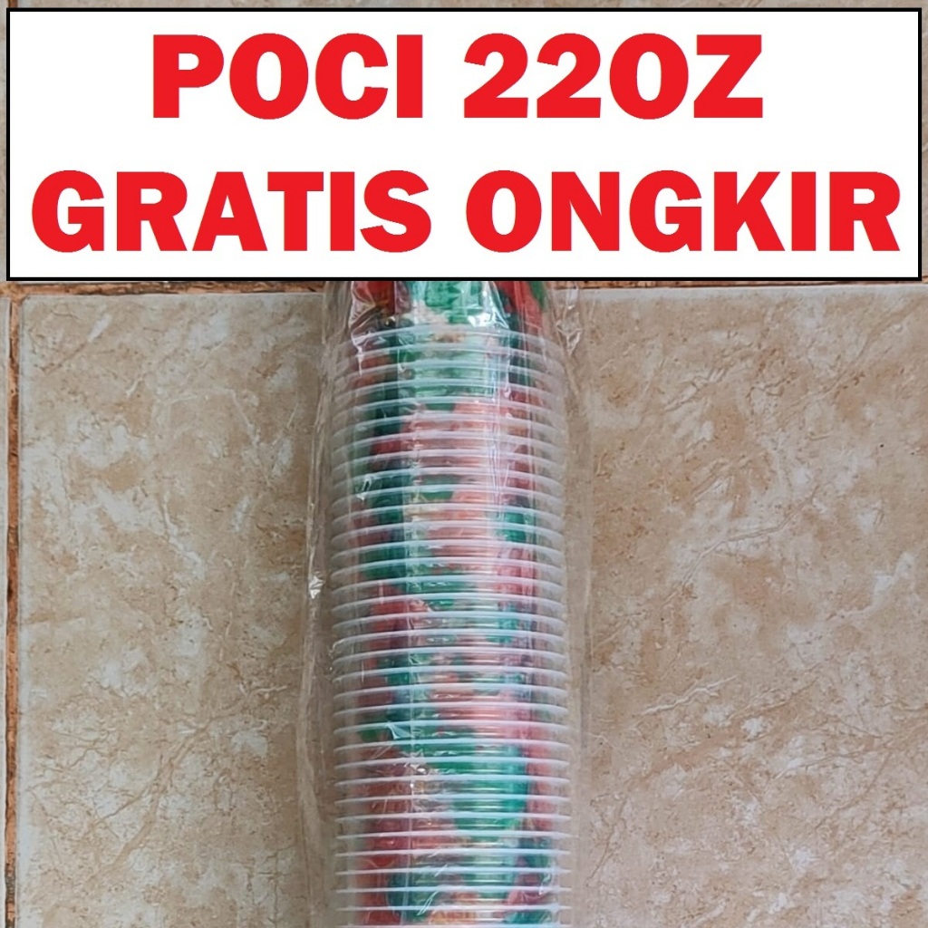 Jual gelas teh poci 22oz SLOP isi 50 cup 22 oz ASLI 100% | Shopee Indonesia