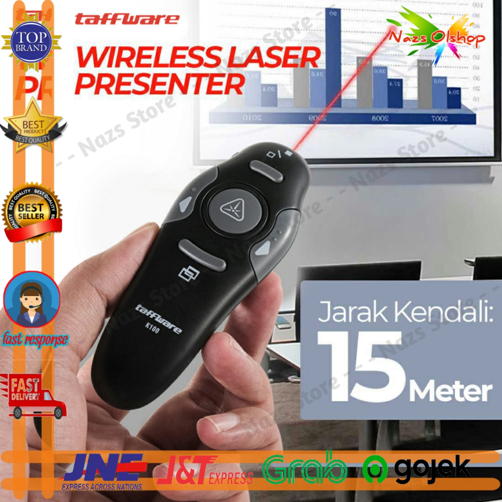 Jual Taffware Laser Pointer Presenter RF Wireless Model - K100 | Shopee ...