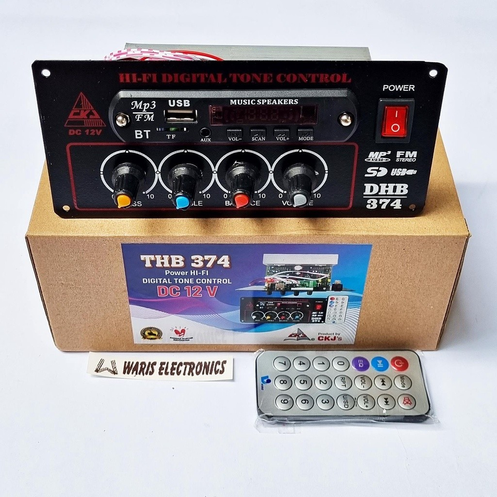 Jual Kit Speaker Aktif modul MP3 Bluetooth 12V DC Stereo Amplifier CKJ Tipe THB 374 | Shopee ...