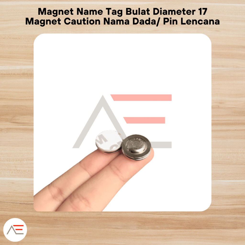 Jual Magnet Name Tag Bulat Diameter 17 20 Magnet Caution Nama Dada/ Pin ...