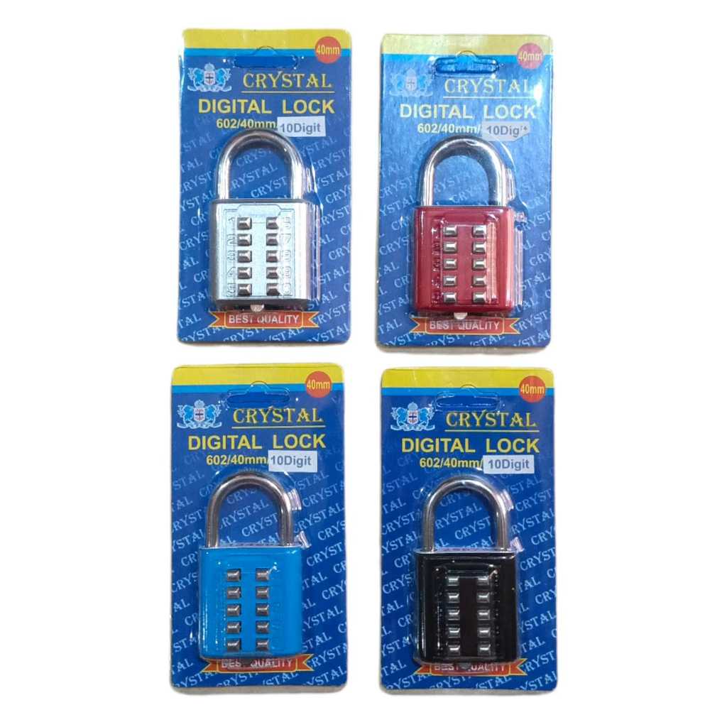 Jual Gembok Digital 40mm 10 Digit Warna CRYSTAL Gembok Kombinasi 10 ...