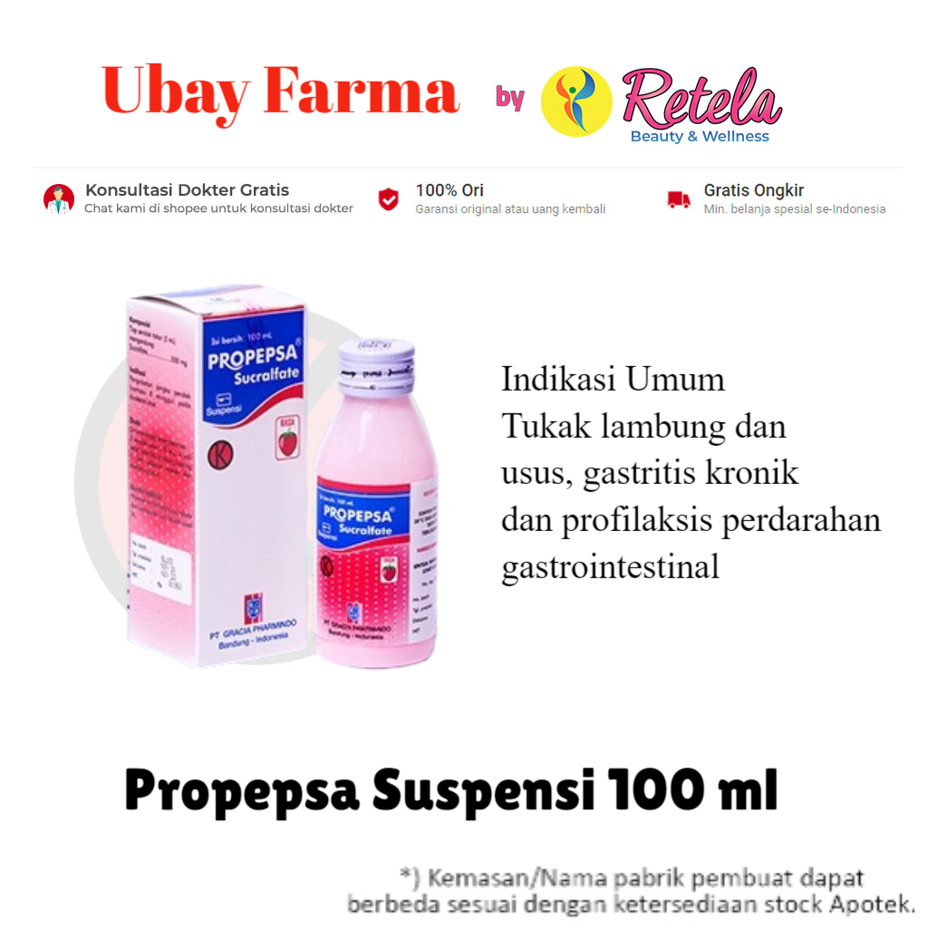 Jual Propepsa Suspensi 100 ml / Tukak Lambung / Maag / Sucralfate ...