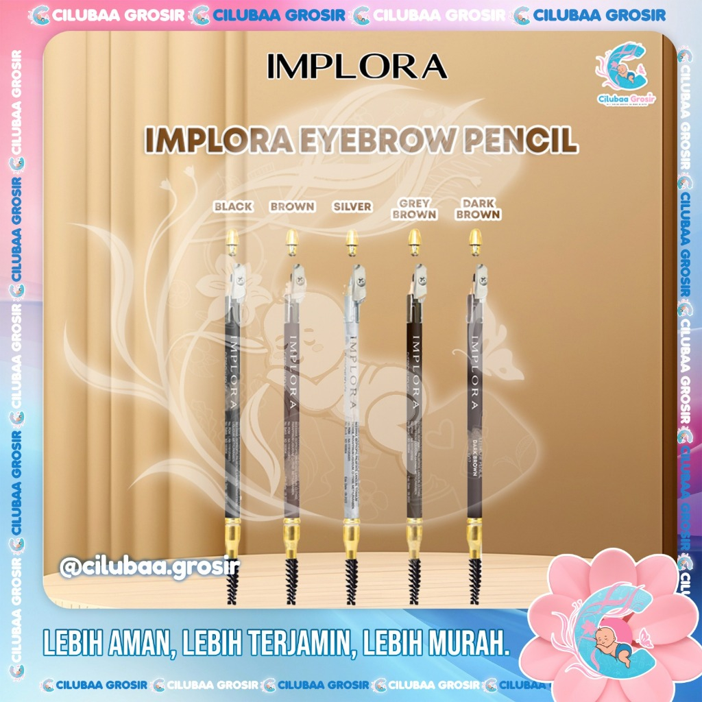Jual IMPLORA Eyebrow Pencil 2 IN 1 (PENSIL + SERUTAN + SIKAT) ORIGINAL ...
