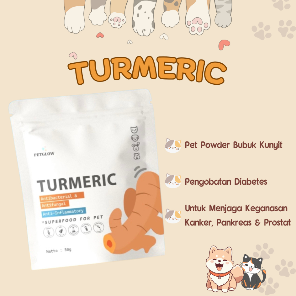 Jual Petglow Superfood Turmeric For Pet Powder Bubuk Kunyit Vitamin ...