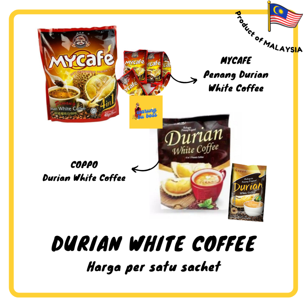 Jual Malaysia Penang Durian White Coffee MyCafe Coffee Tree Coppo Durian Coffee Eceran Per ...