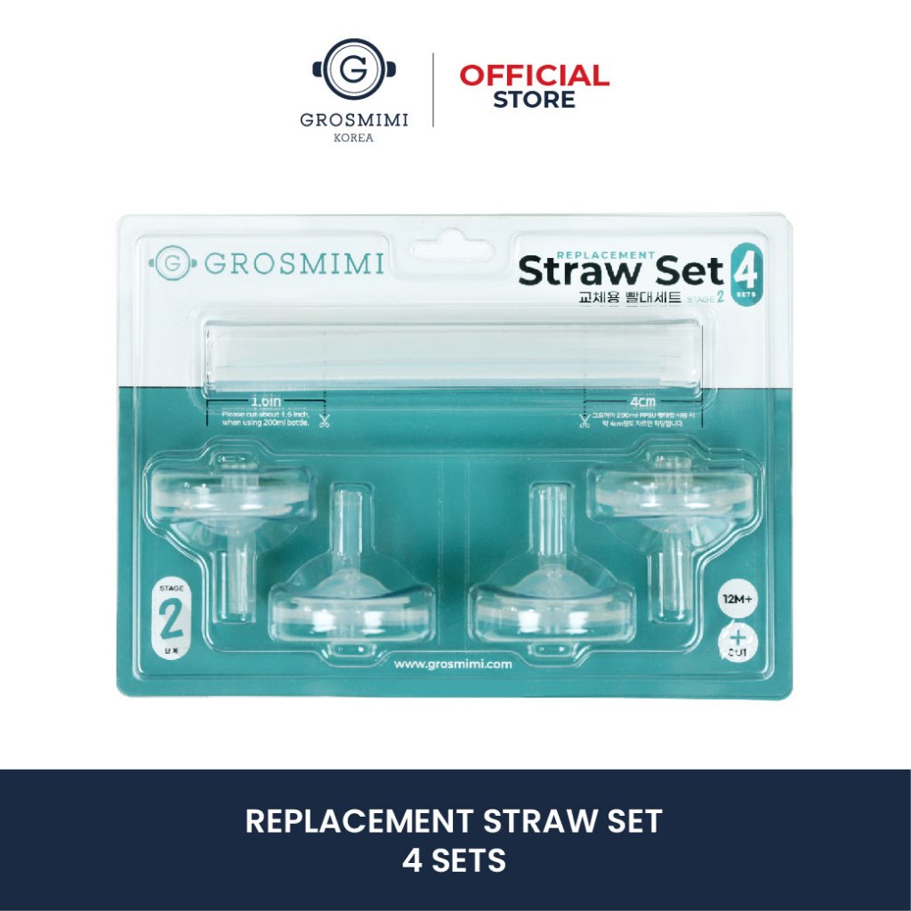 Jual GROSMIMI REPLACEMENT STRAW SET STAGE 2 (4 Sets) | Shopee Indonesia