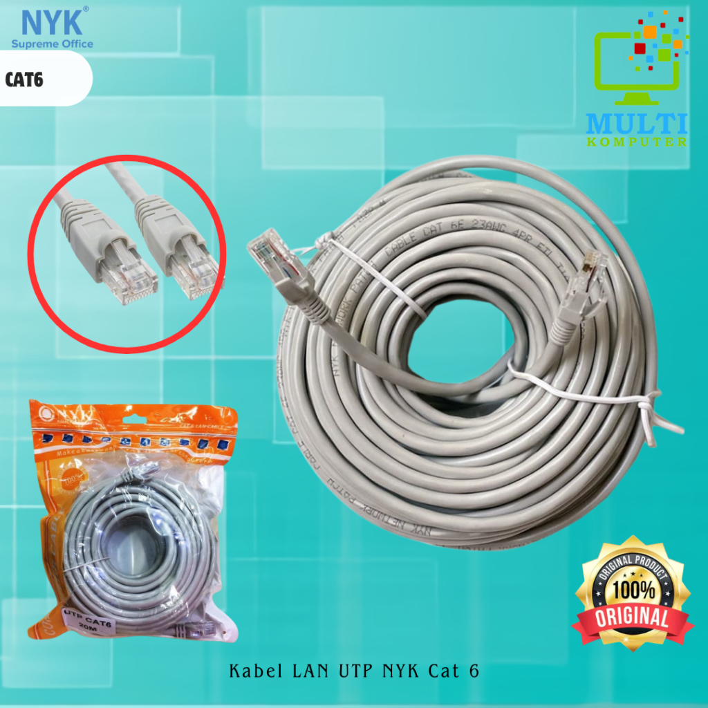 Jual Kabel LAN UTP Cat 6 50M NYK - Kabel LAN 50M - Kabel UTP 50M | Shopee Indonesia