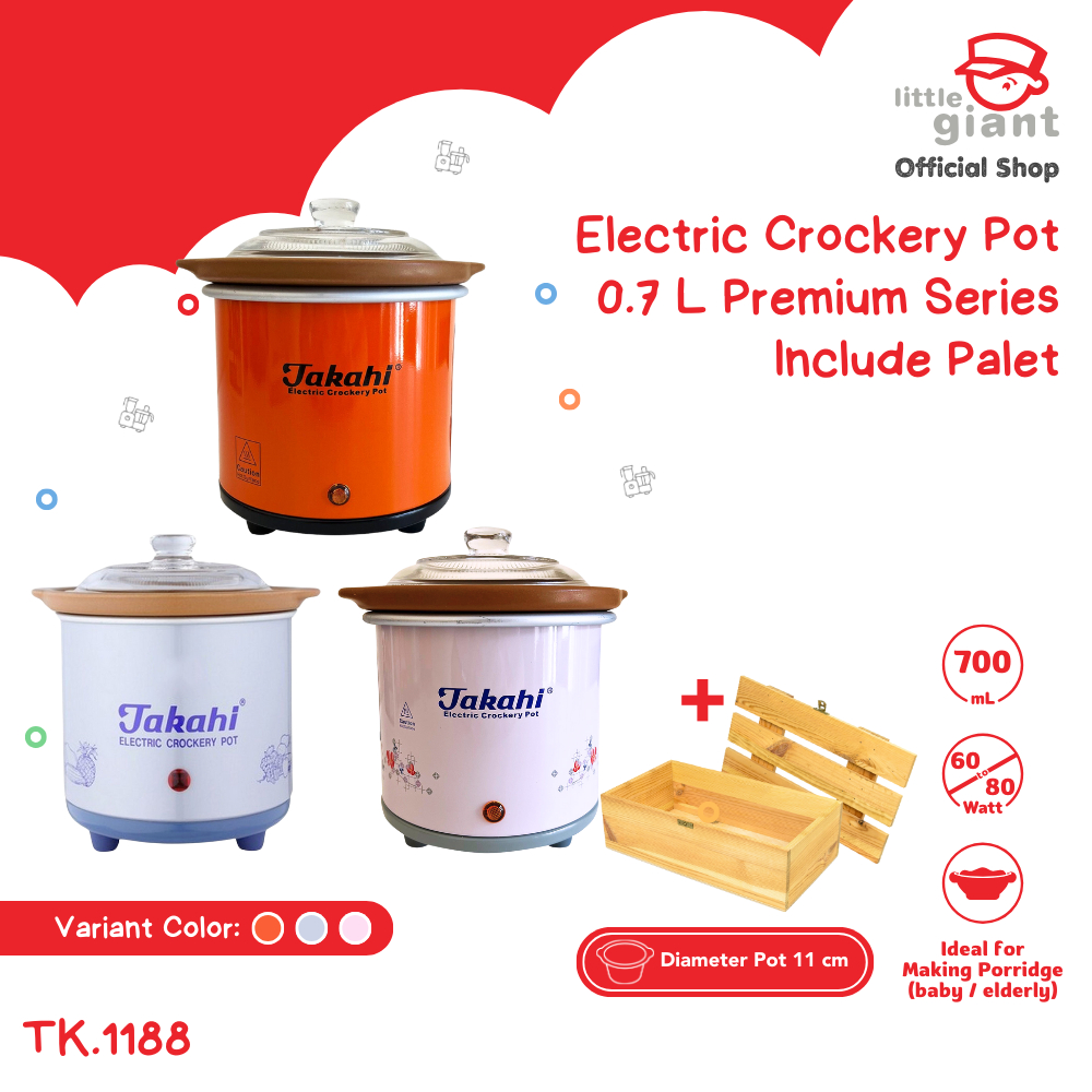 Jual Takahi Electric Crockery Pot 0.7L Premium Series (INCLUDE PALET) | Slow Cooker MPASI ...