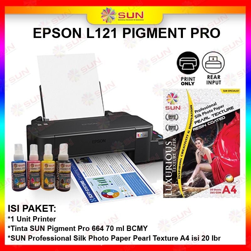Jual Printer EPSON L121 L-121 L 121 ORIGINAL Printer A4 Pengganti L120 Printer Paket Sablon ...