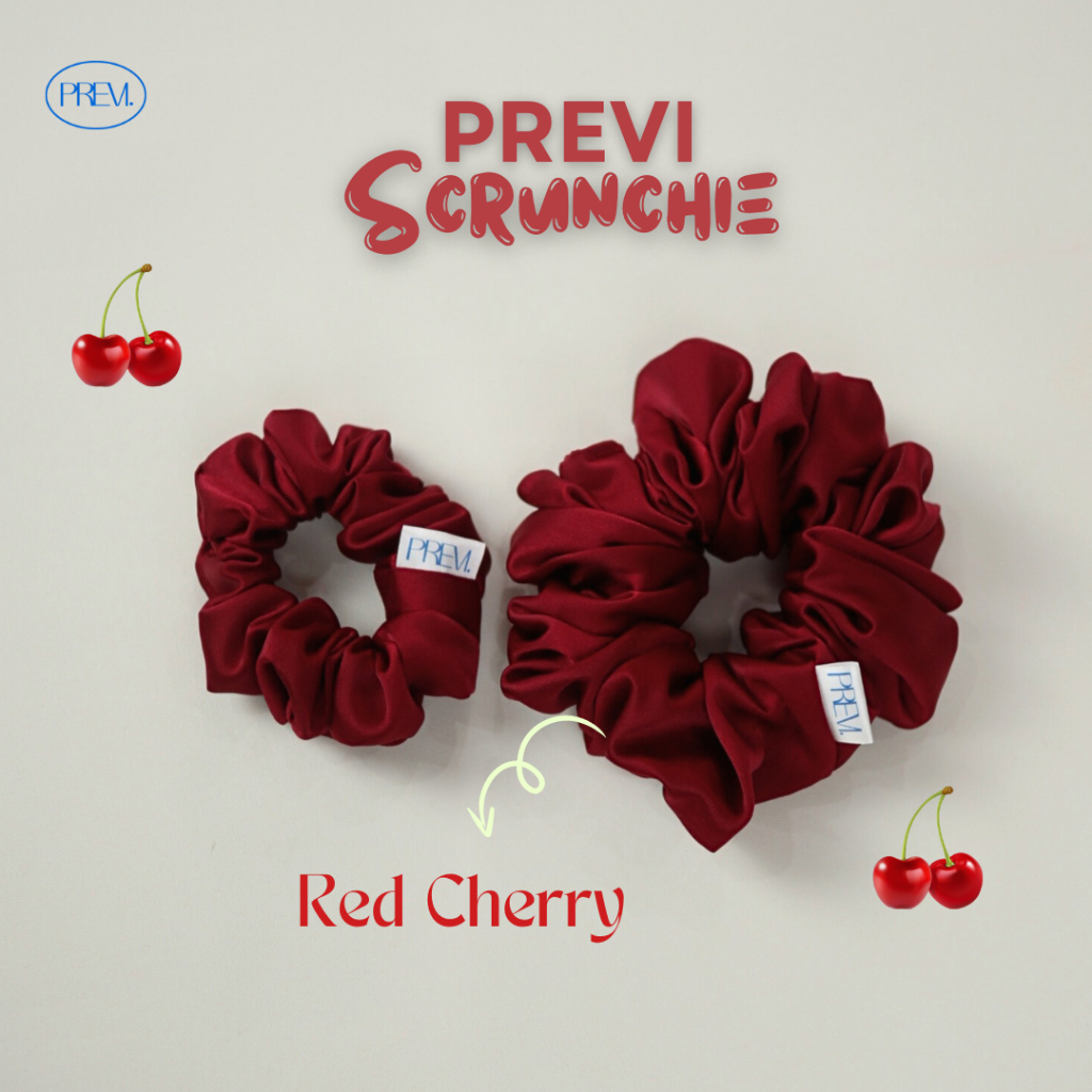 Jual PREVI Scrunchie Red Cherry (Limited Collection) | Shopee Indonesia