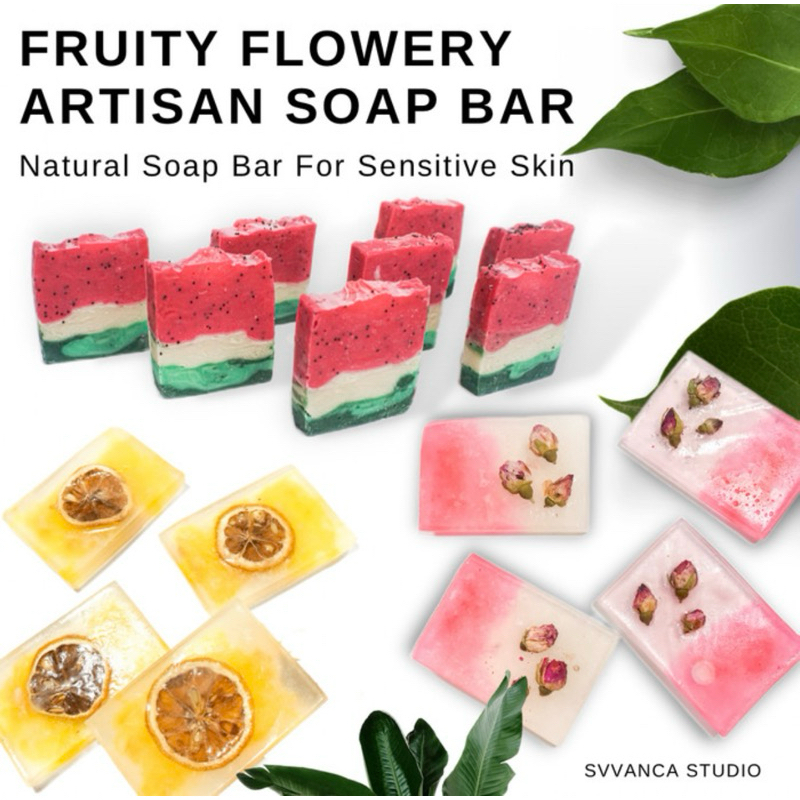 Jual fruty flowery watermelon lemon rose artisan soap bar organic soap ...