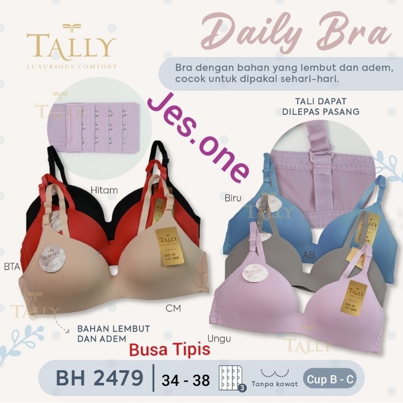 Jual TALLY 2479 BH Bra Tanpa Kawat Cup B - C Busa Tipis Kait 3 Seamless ...