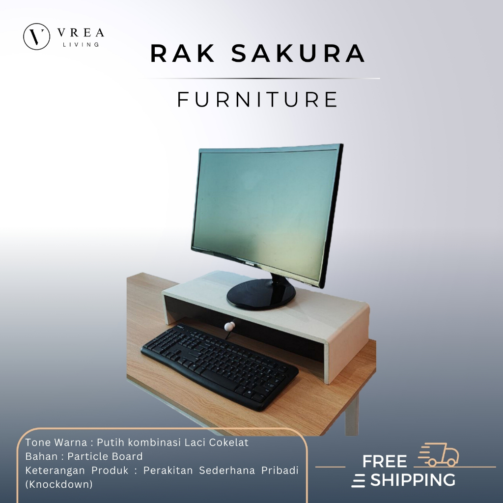 Jual Vrea Living Rak Monitor Laci Sakura I Stand Monitor I Rak Monitor ...