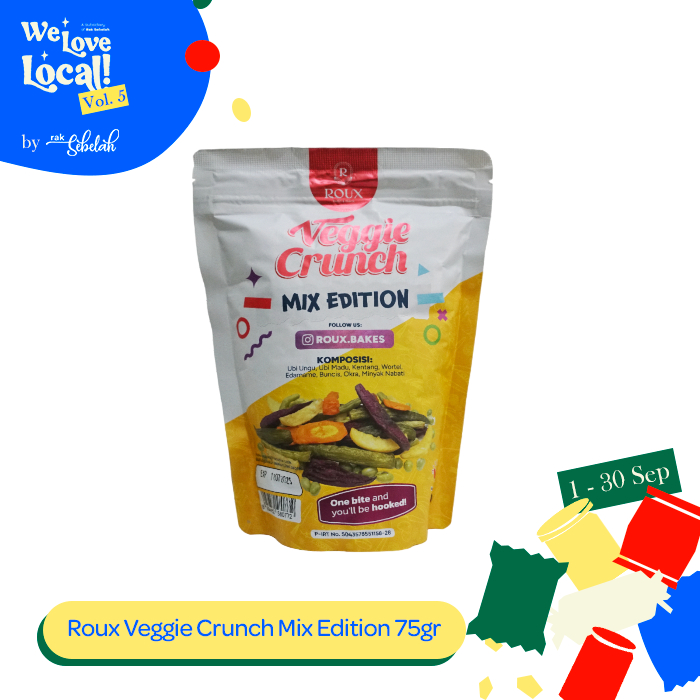 Jual Roux Veggie Crunch Mix Edition 75g - Keripik Sayuran Kering | Okra ...