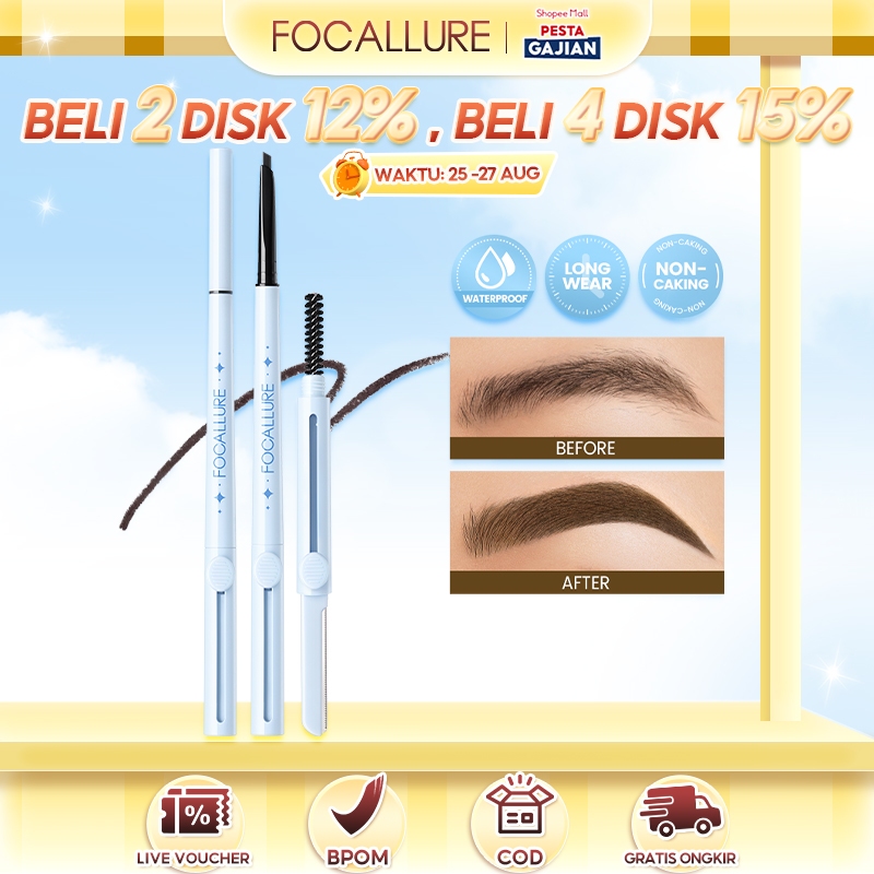 Jual FOCALLURE Pensil Alis 3-in-1 Pro-shaping Kuas & Pisau Cukur Bawaan ...