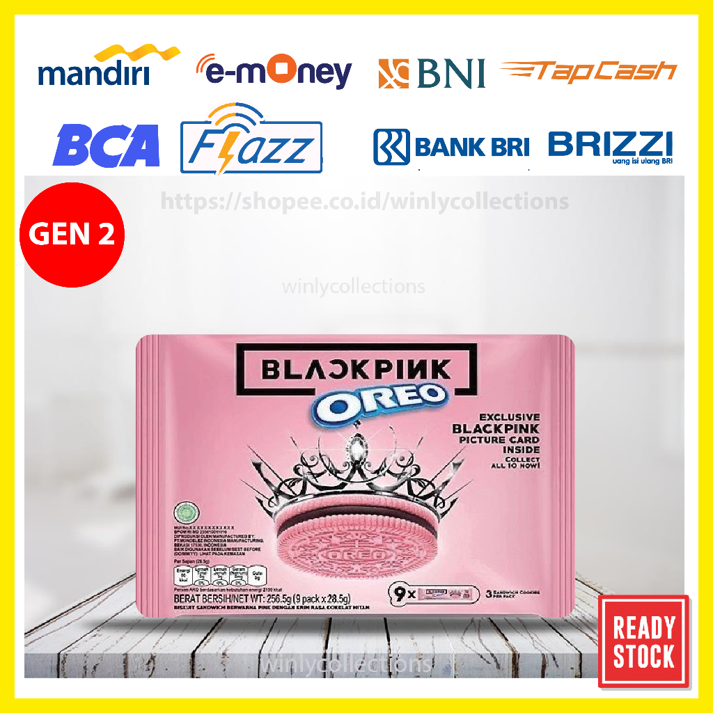 Jual EMONEY E TOLL DESAIN OREO BLACKPINK MERAH MUDA E MONEY MANDIRI GEN ...
