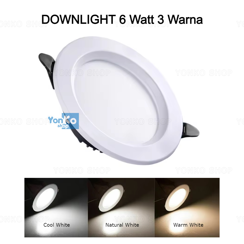 Jual Downlight 5 Watt 3 Warna Lampu LED Down Light 5W Lamp Panel Light ...