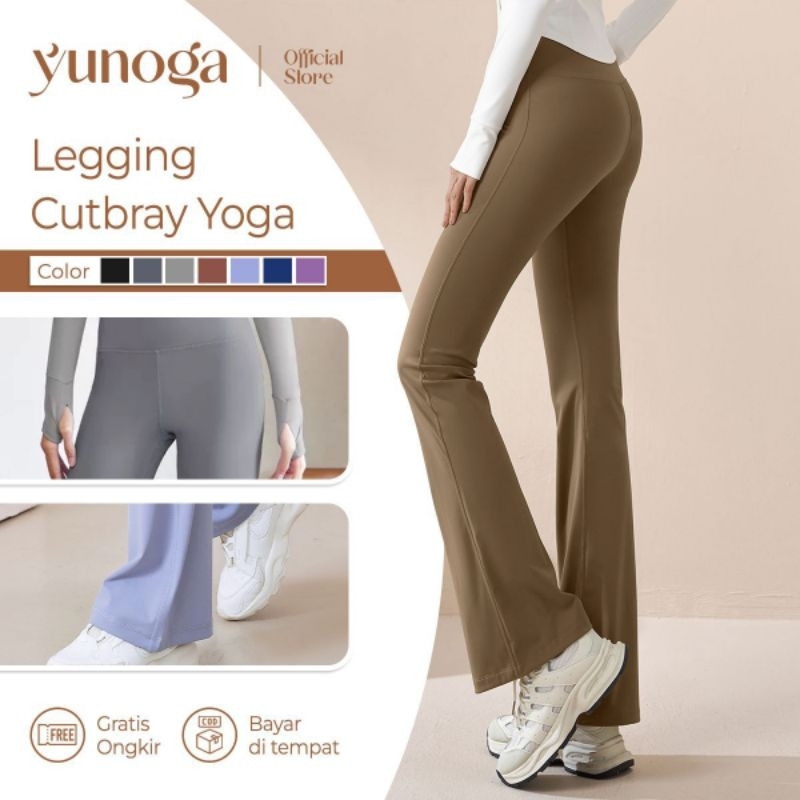 Jual Yunoga Legging cutbray yoga gym fitness legging wanita slim fit legging olahraga wanita ...