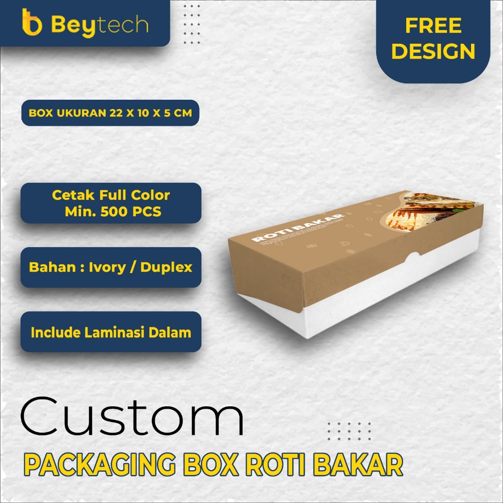 Jual Custom Box Roti Bakar, Bolen, Martabak, Bolu Full Color | Shopee ...