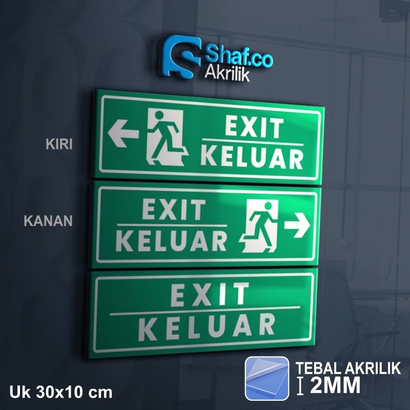 Jual AKRILIK SIGN BOARD EXIT / KELUAR // ACRYLIC // RAMBU // // 2 MM ...