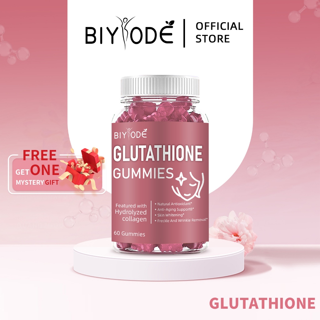 Jual BIYODE Glutathione with Collagen Gummy Whitening Gummies Skin Glow ...