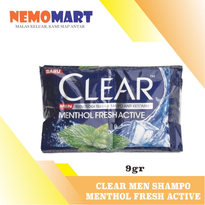 Jual Shampoo Pria CLEAR MEN Shampoo Menthol Fresh Active Sachet isi 12 ...