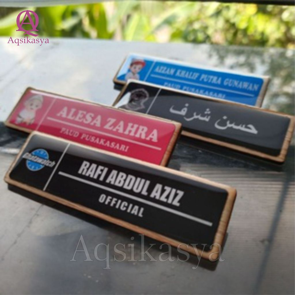 Jual NAME TAG PENGENAL FLYWOOD/KAYU MURAH BISA TULISAN ARAB | Shopee ...