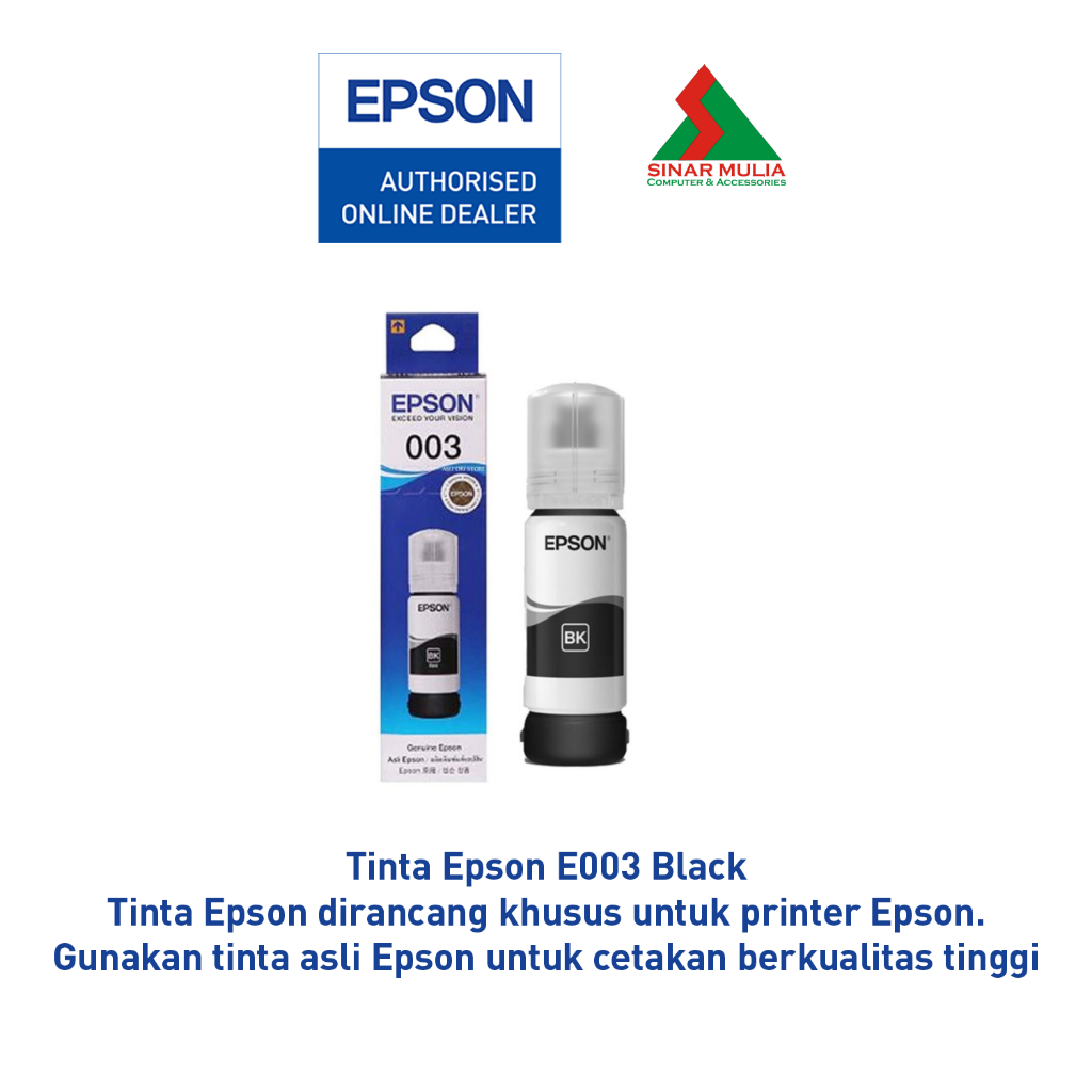 Jual EPSON REFILL TINTA E003 BLACK | Shopee Indonesia