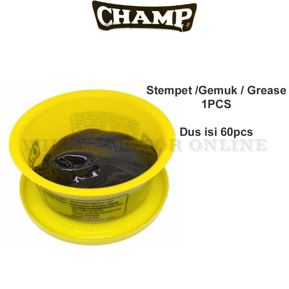 Jual STEMPET HITAM GREASE CHAMP | Shopee Indonesia