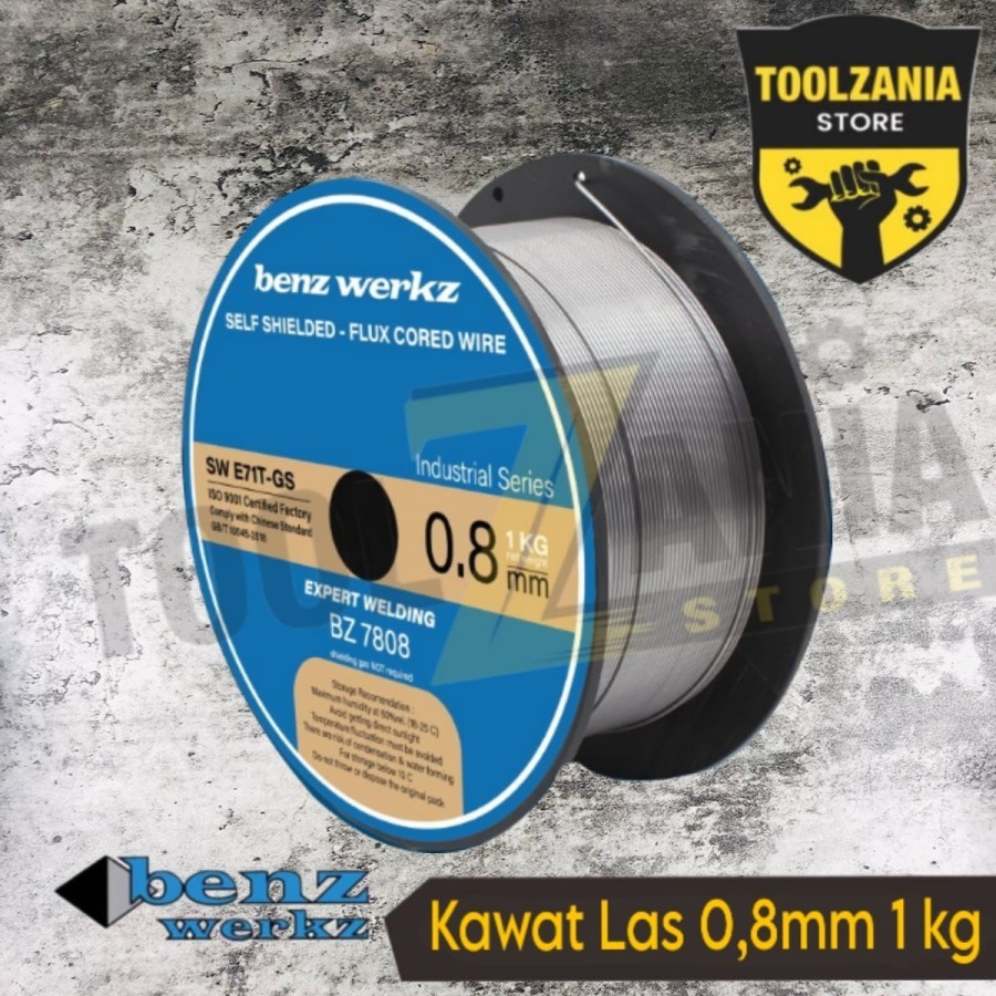 Jual BENZ WERKZ Kawat Las Mig 0.8MM 1MM 1KG Flux Cored Wire NON CO2 Kawat Las Mesin Las MIG ...