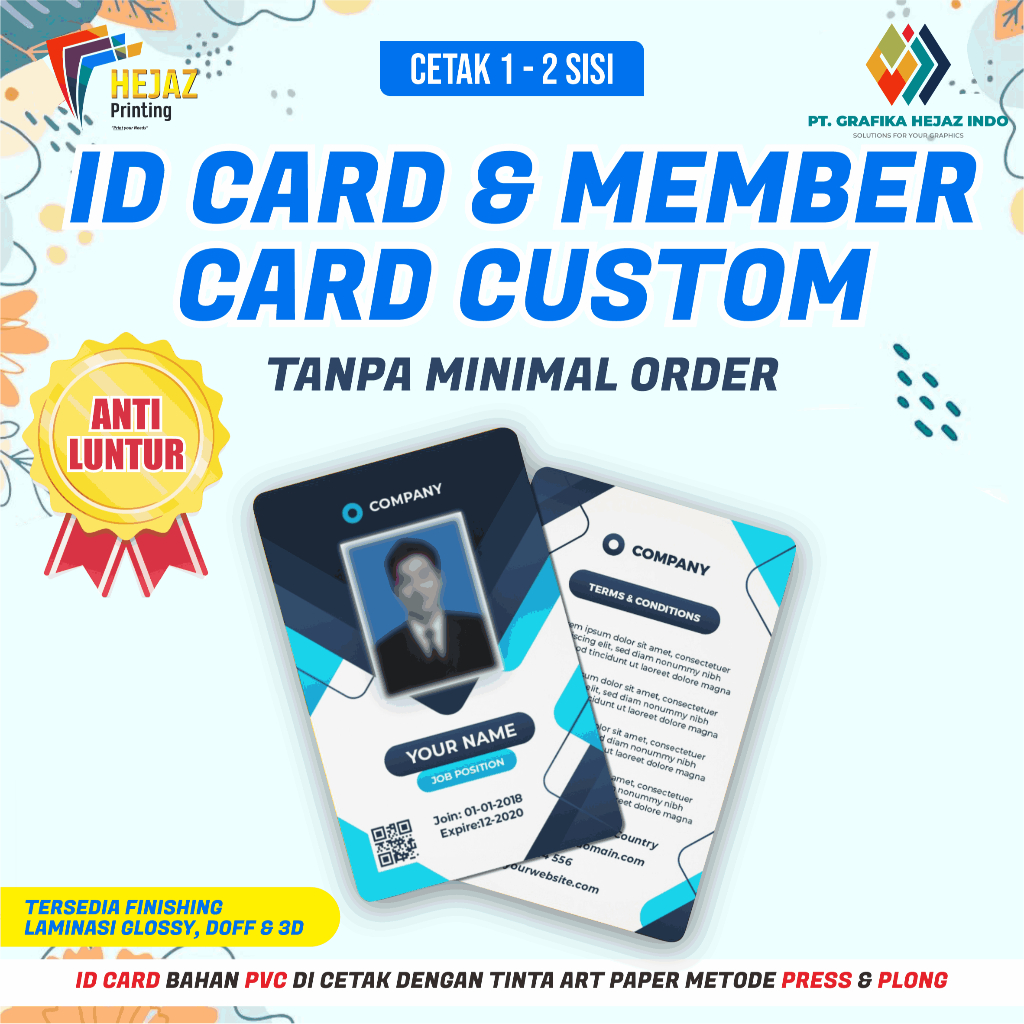 Jual Cetak ID Card Custom, Cepat, Bagus dan Murah | Shopee Indonesia