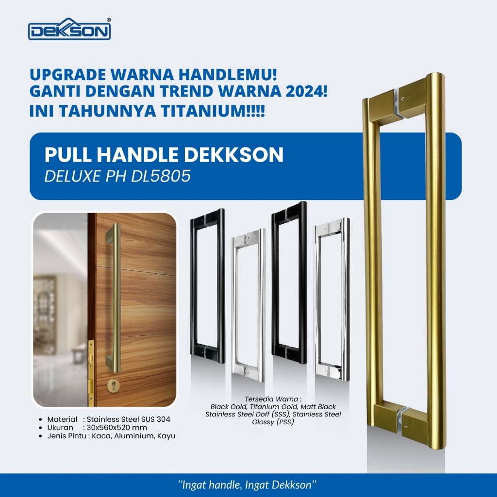 Jual PULL HANDLE DEKKSON DELUXE PH DL5805 30X560X520 SSS PSS MATT BLACK ...