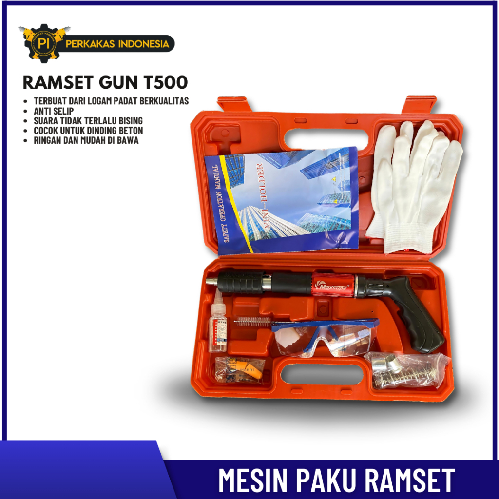 Jual Alat Paku Tembak Rivet Beton Ramset SET Box 7,3mm Stampset Paku ...