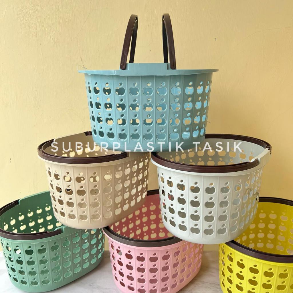 Jual [6 pcs] Keranjang Jinjing Apel 25 cm Surya Plast Tempat ...