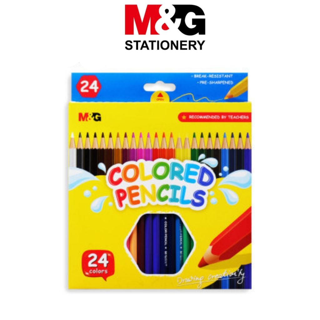 Jual Colored Pencils 24 Color M&G Pensil Warna 24 Warna #AWP34367 Color ...