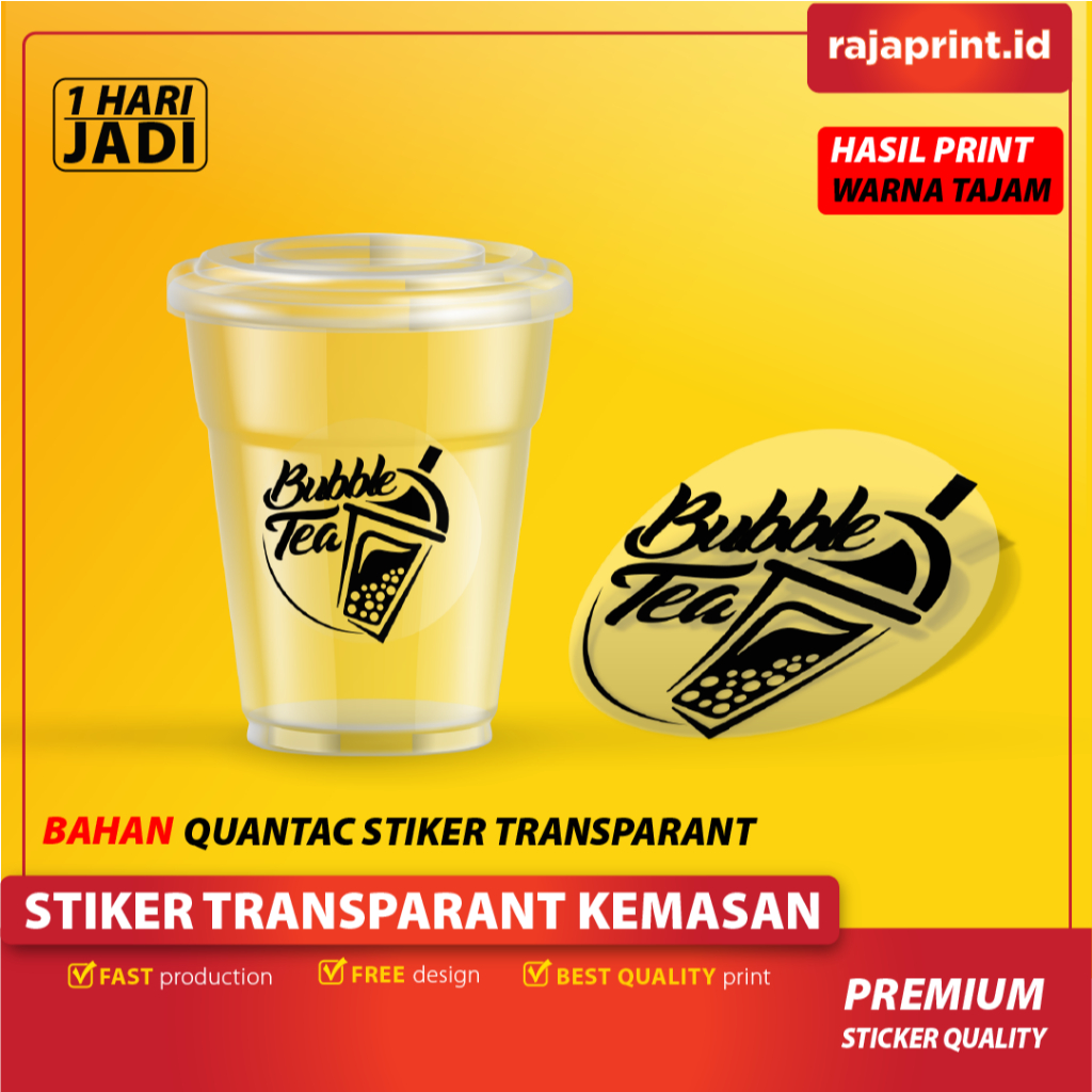 Jual Cetak Stiker Transparan Custom / Print Sticker Botol Minuman ...