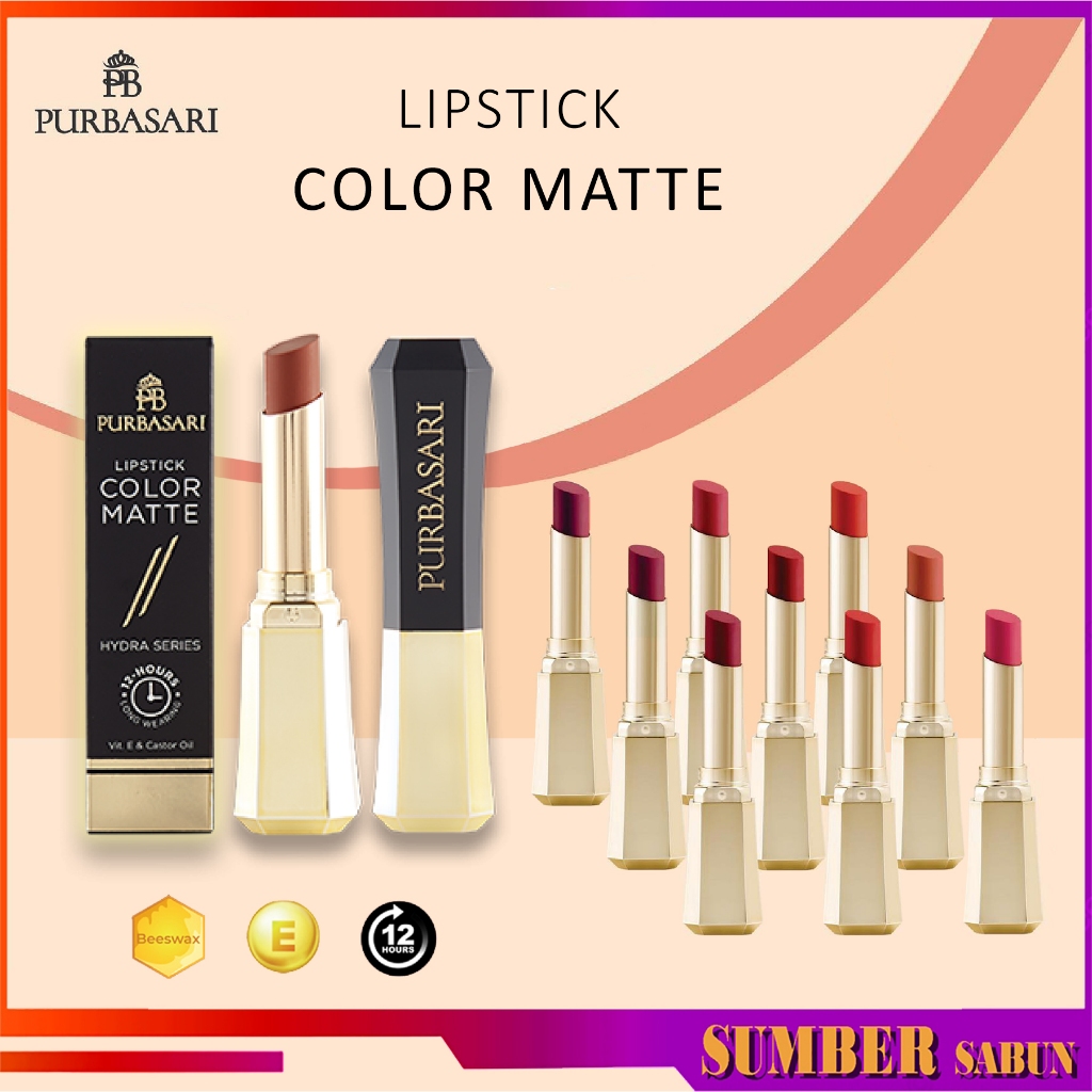Jual Purbasari Lipstick Color Matte Ringan dan lembut di bibir Tahan ...