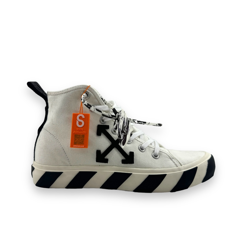 Jual OFF WHITE Mid Top Vulcanized Canvas Black White FW21 ...