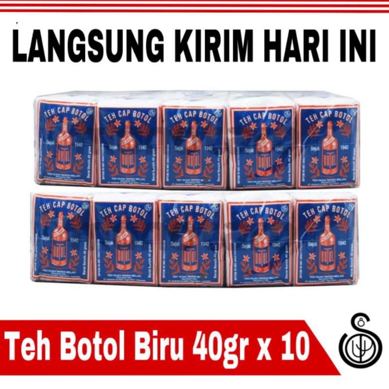 Jual Teh Cap Botol Biru 40gr isi 10 Teh Tubruk | Shopee Indonesia