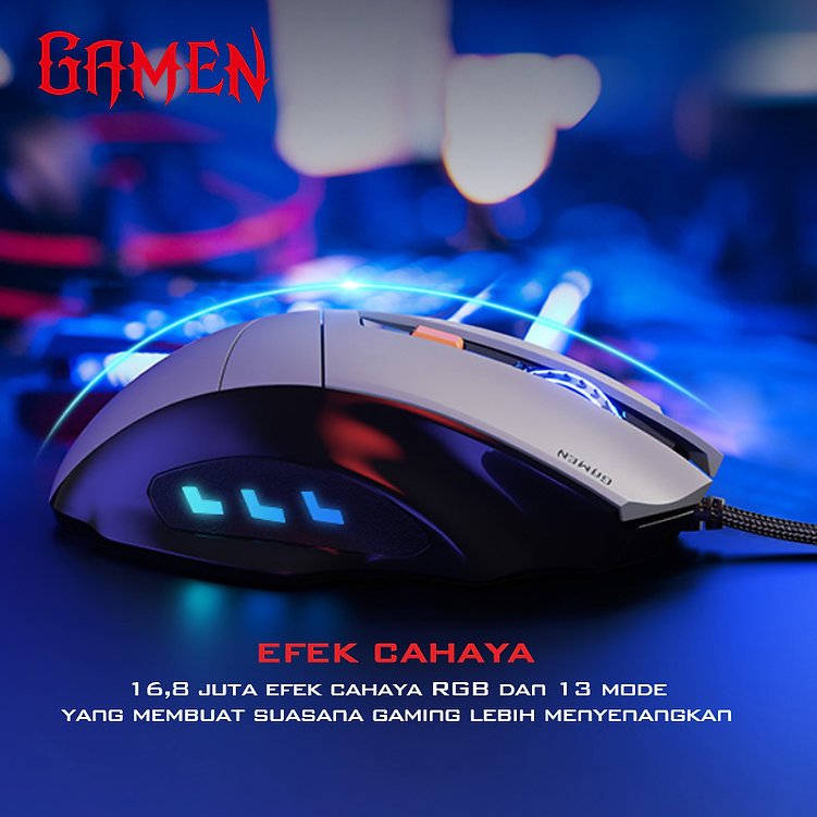 Jual Mouse Gaming GAMEN GM300 wired RGB | Shopee Indonesia