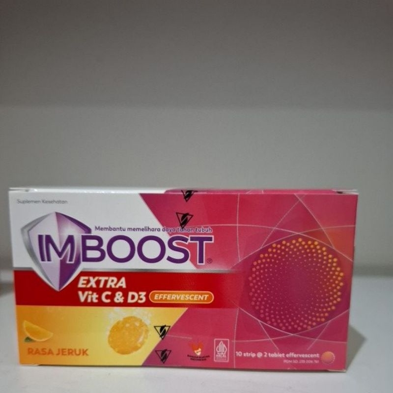 Jual IMBOOST Extra Vit C dan D3 EFFERVESCENT STRIP ISI 20 TABLET Rasa ...