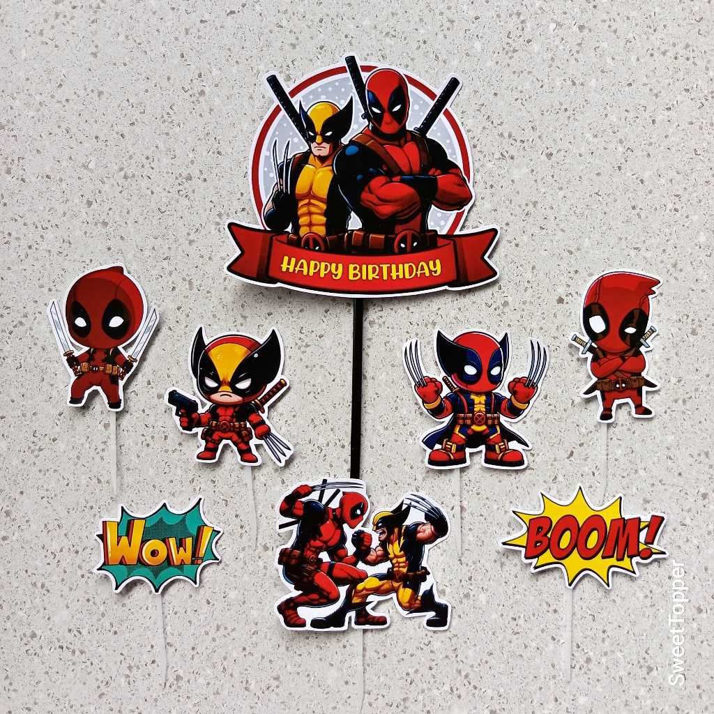 Jual Topper DEADPOOL WOLVERIN Hiasan Cake | Shopee Indonesia