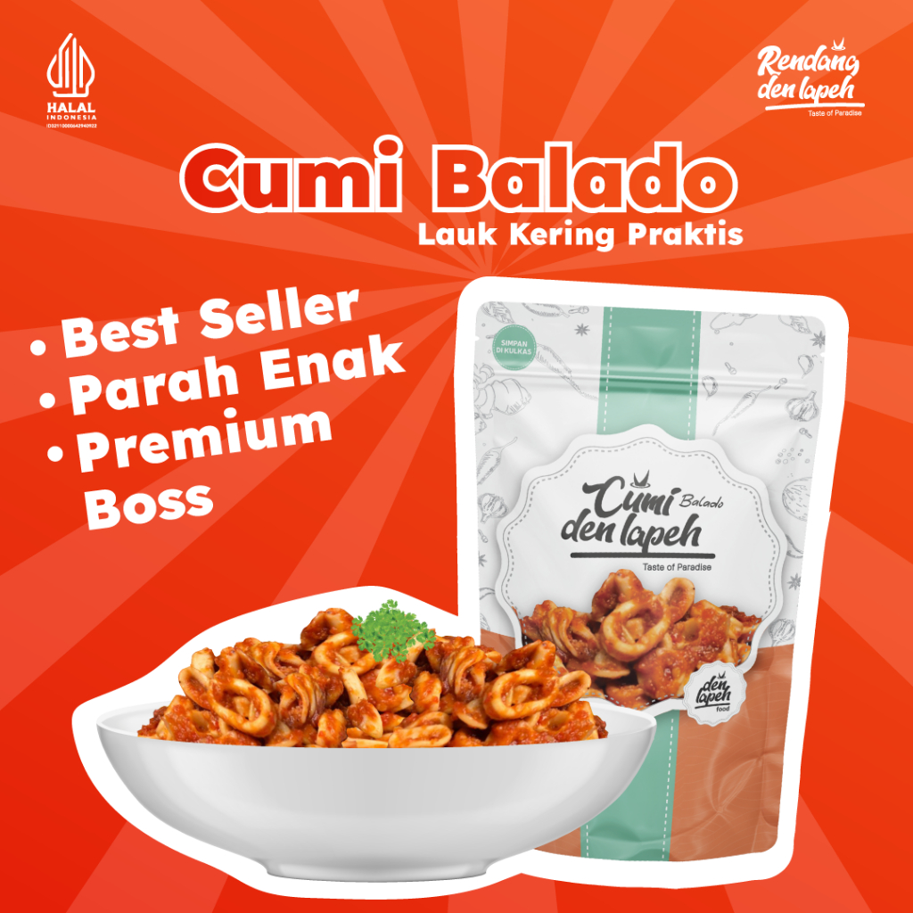 Jual Cumi Balado Lauk Praktis Siap Saji Premium Den Lapeh Food | Shopee ...