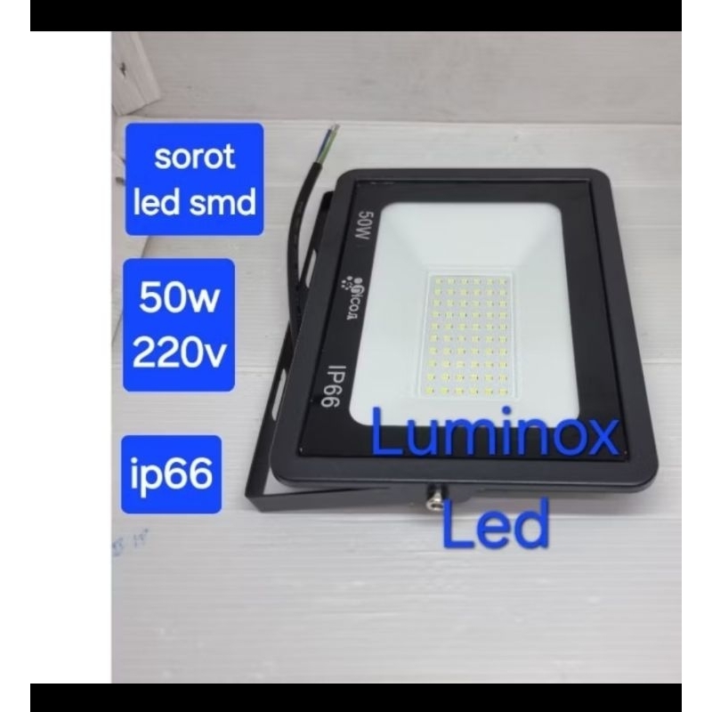 Jual lampu tembak led 50w 50watt - sorot led smd 50 watt / flood light 50 w body tebal 220volt ...