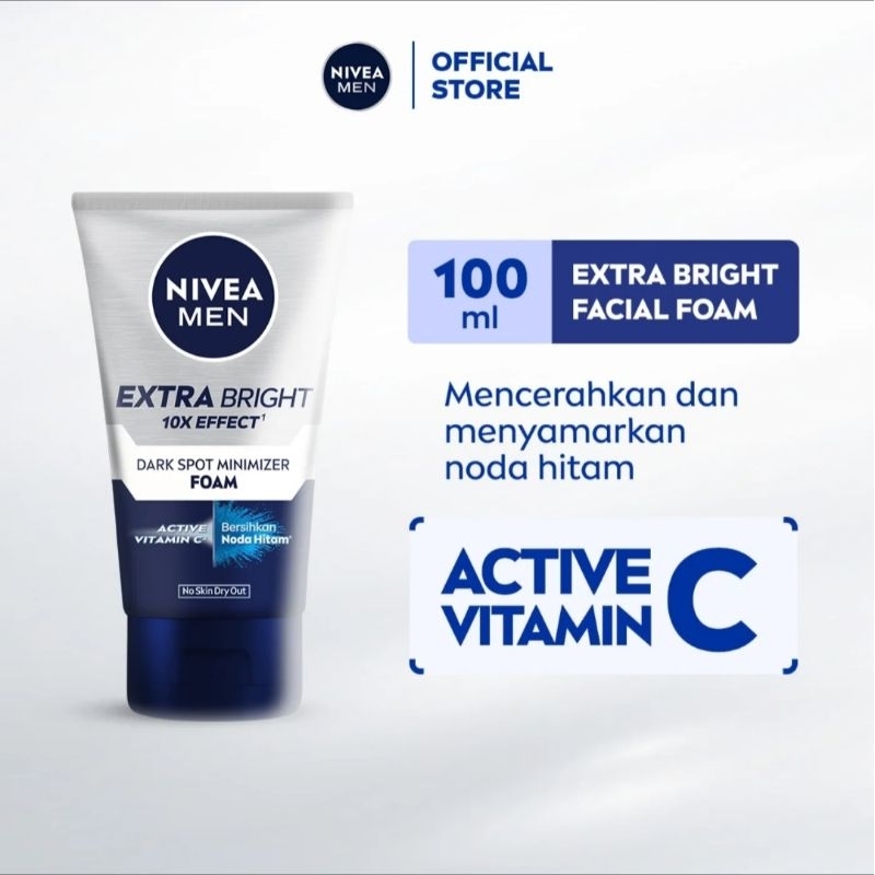 Jual Nivea men extra bright dark spot 100ml | Shopee Indonesia