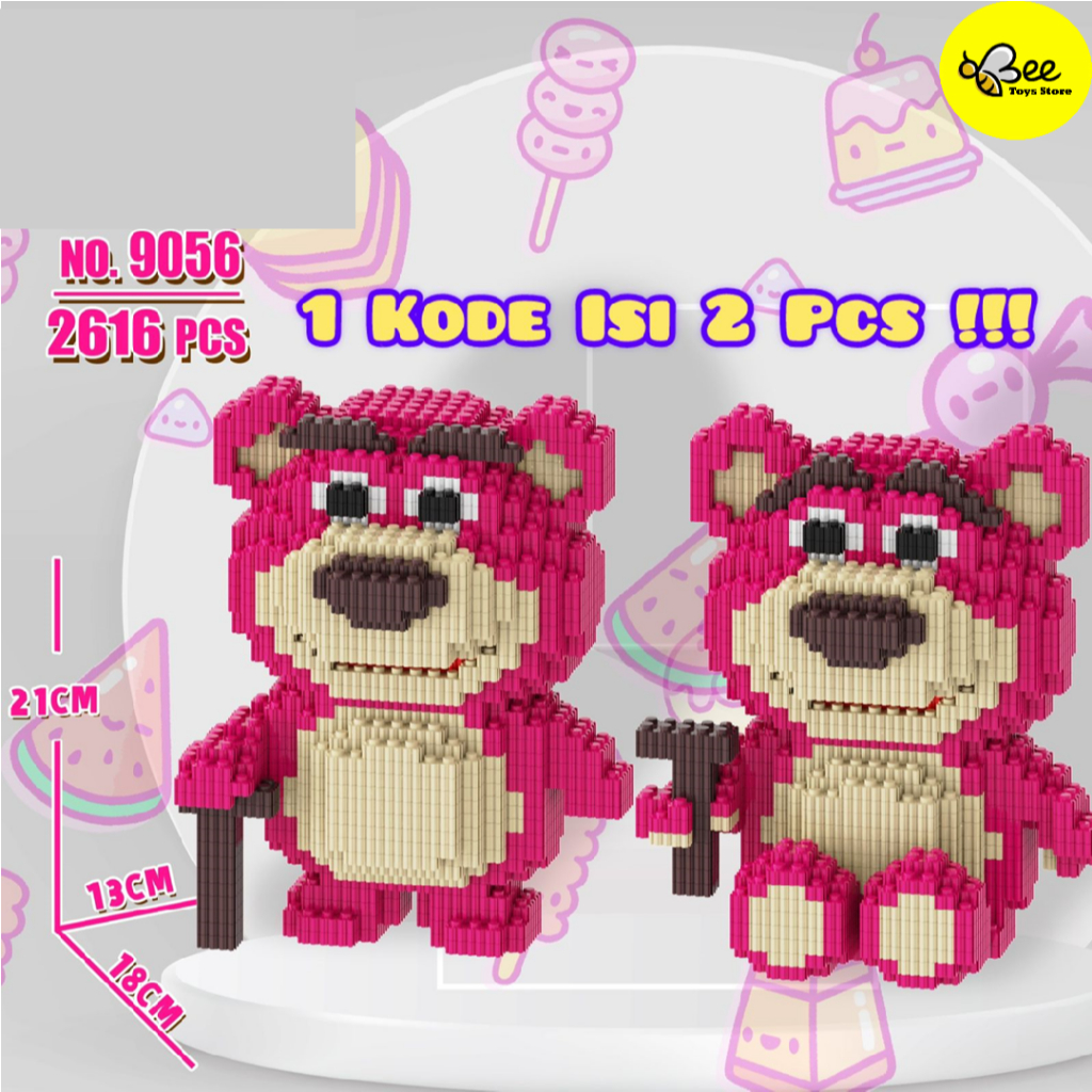 Jual ( 2 Pcs ) Nano Blocks Karakter Lotso Bear Series, Mainan Blok ...