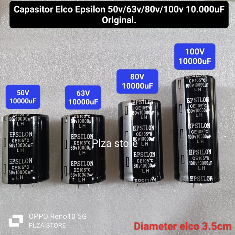 Jual Capasitor elco Epsilon 50v/63v/80v/100v 10.000uf original ...