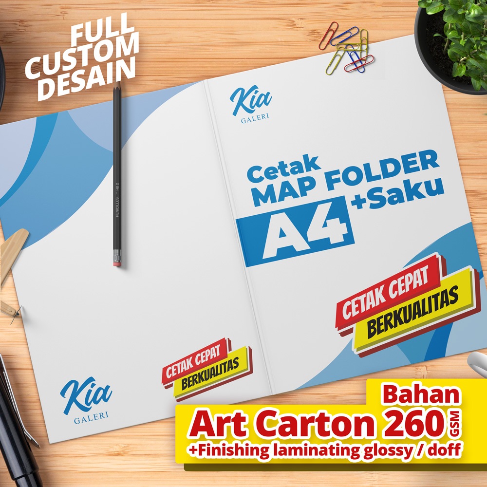 Jual Cetak Map Folder A4 Art Carton 260 Full Custom Stop Map / Map Sekolah / Kantor / Instansi ...