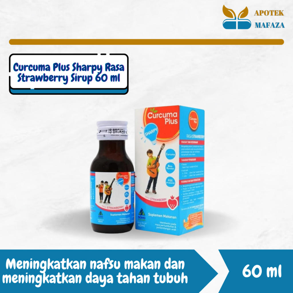 Jual Curcuma Plus Sharpy Rasa Strawberry Sirup 60 ml | Shopee Indonesia