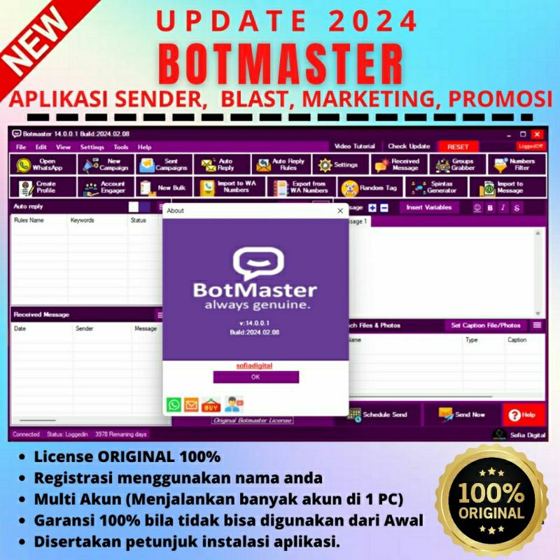 Jual WA SENDER BLAST BOT MASTER WITH BOTTON | Shopee Indonesia